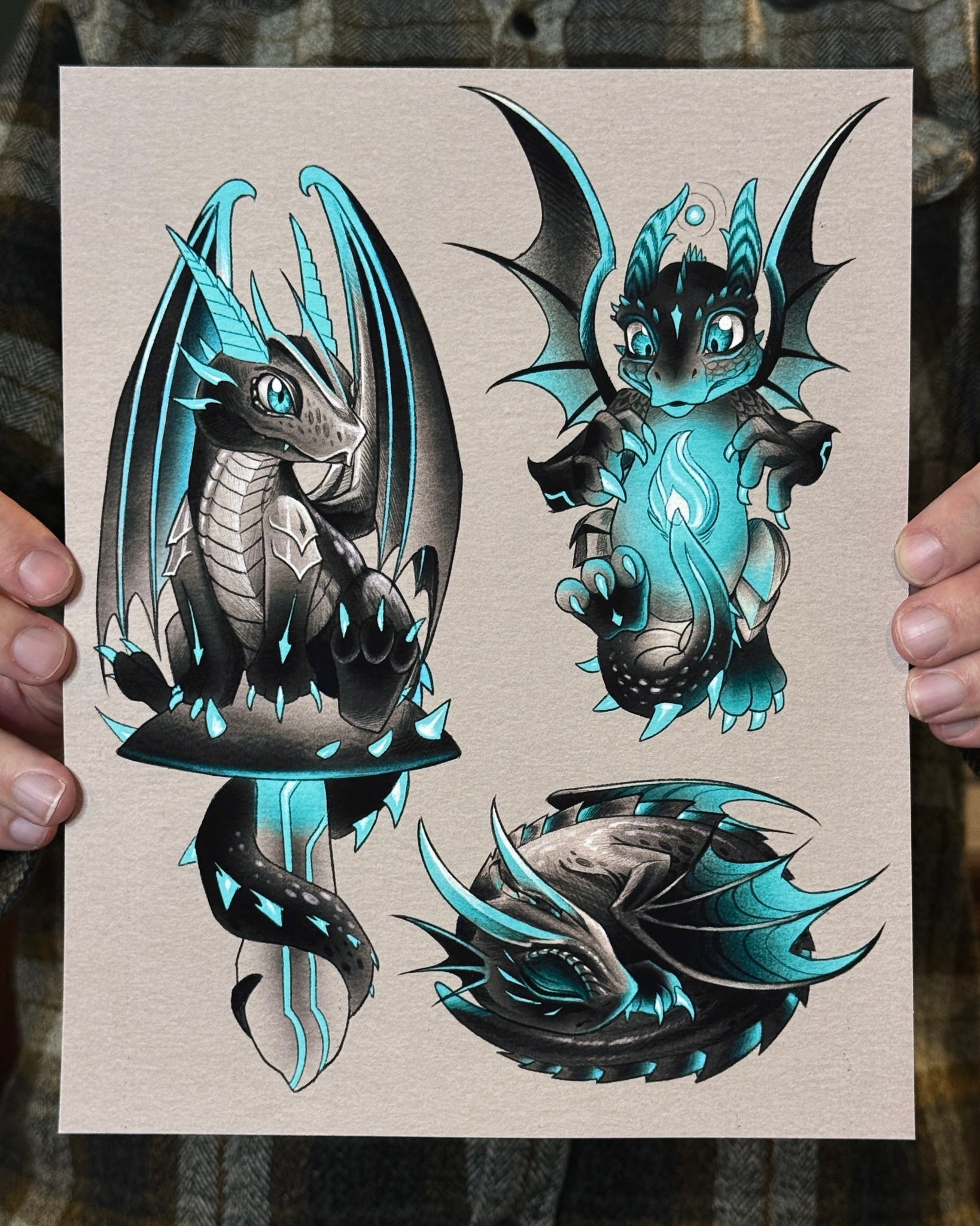 Baby Blue Dragons Print – Openmind